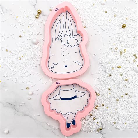 Ballerina Bunny Cutter With Stencil Set By Killer Zebras Miss Biscuit