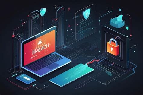 Premium Photo A Visual Representation Of A Data Breach With Streams Of Information Leaking