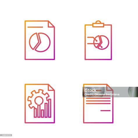 Set Line Document Document With Graph Chart Document With Graph Chart And Clipboard With Graph