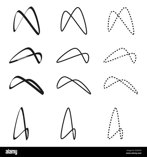 Curved And Dotted Shapes Abstract Vector Elements Minimal Monochrome