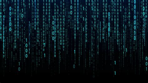 premium vector green matrix background falling numbers on screen
