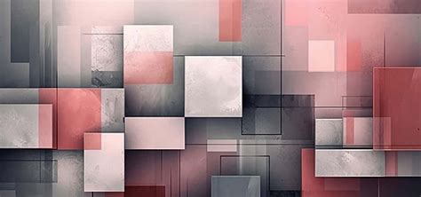 Muted Gray Pink Squares And Rectangles Overlapping In Abstract Composition Background Gradients