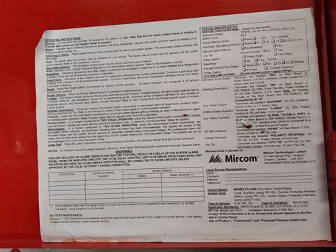 Mircom Fa 1000 Fire Alarm Control Panel Aeliya Marine
