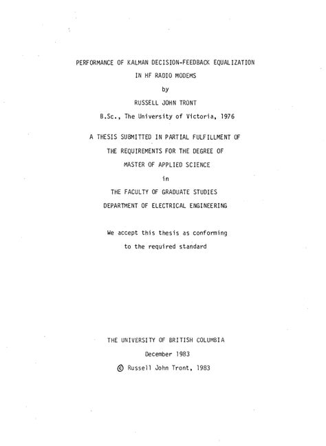 Pdf Performance Of Kalman Decision Feedback Equalization In Hf Radio
