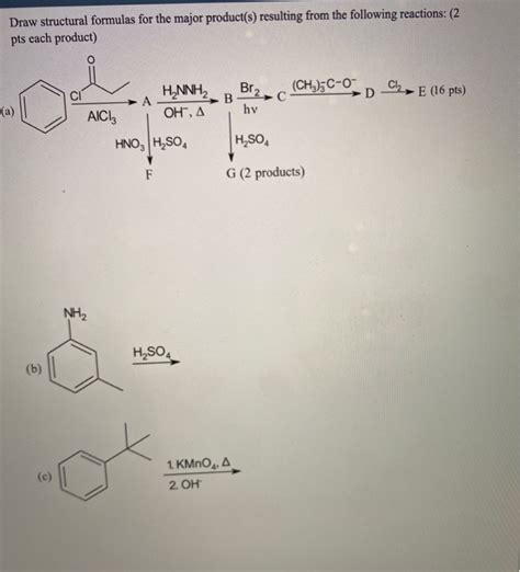 Solved Draw Structural Formulas For The Major Product S Chegg