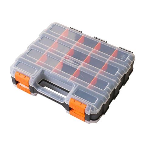 Big Red In Portabel Double Sided Tool And Hardware Storage Box With Removable Plastic