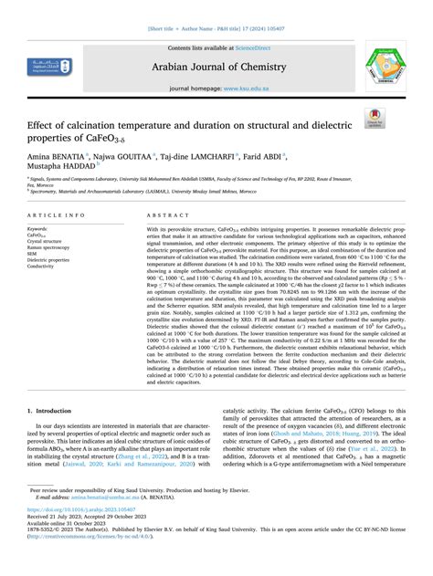 Pdf Effect Of Calcination Temperature And Duration On Structural And Dielectric Properties Of