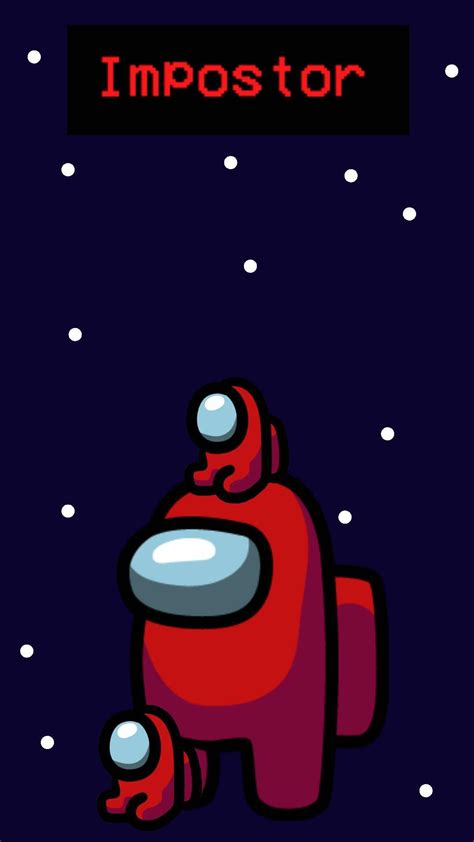 Red Cute Imposter Red Cute Among Us Wallpaper