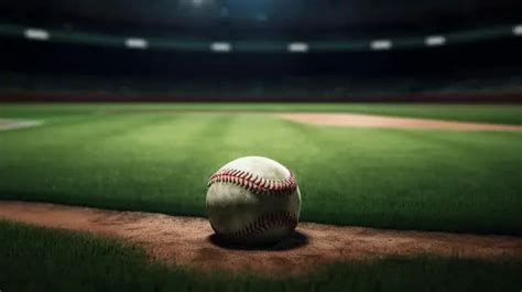 Sporty Background With A 3d Rendered Baseball On Field Baseball Field
