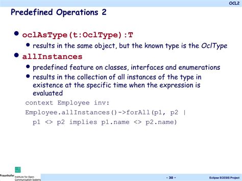 Ppt A Presentation Of Ocl 2 Object Constraint Language Fraunhofer