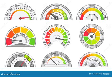 Speedometer And Odometer Scales And Pointers Vector Stock Vector