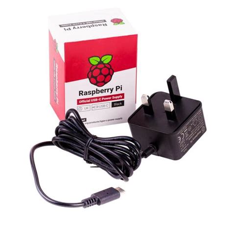Raspberry Pi Official USB C Power Supply For Raspberry Pi 4 Model B UK Black