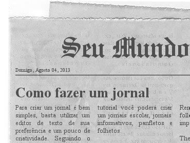Como Fazer um Jornal Seu Mundo é Aqui