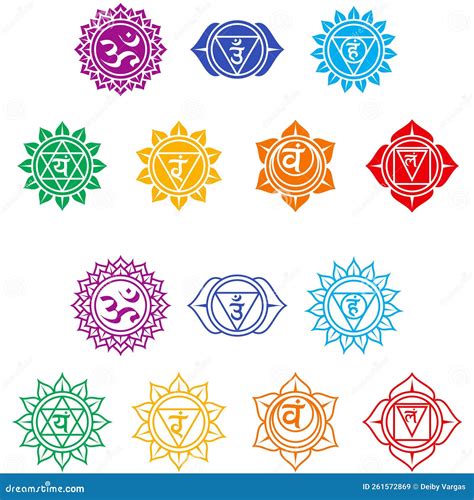 Chakra Symbols Vector Design 261572869