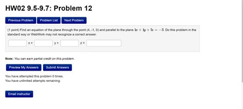 Solved Hw02 9 5 9 7 Problem 12 Previous Problem Problem
