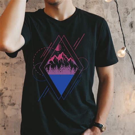 Subtle Bisexual Shirt Nature Subtle Bi Pride Shirt Mountain Bisexual T