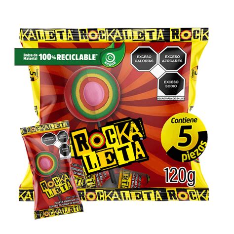 Rockaleta Paleta Enchilada Con Centro De Goma De Mascar 120 G H E B