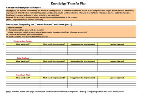 Work Transition Plan Template Excel