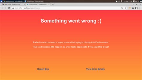 Error On Audiosauna Studio Issue Ruffle Rs Ruffle GitHub