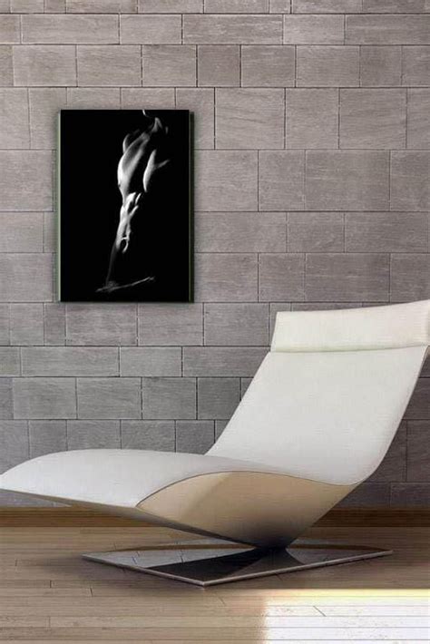 Nude Male Model Frontal Poster In Black And White Sensual Wall Art