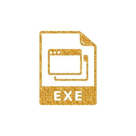 Premium Vector Executable File Format Icon Gold Glitter Texture