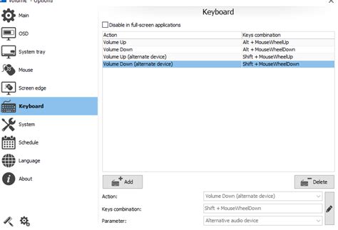 Add Option For Application System Volume Up Down For Keyboard Shortcuts Issue 254 Irzyxa
