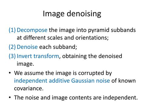 Ppt Image Denoising Using Scale Mixtures Of Gaussians In The Wavelet