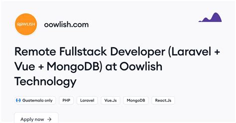Himalayas On Linkedin Remote Fullstack Developer Laravel Vue Mongodb Job At Oowlish