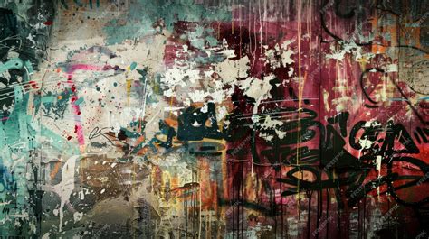 Gritty Urban Textures Grungy Graffiti Art Abstract Background Premium
