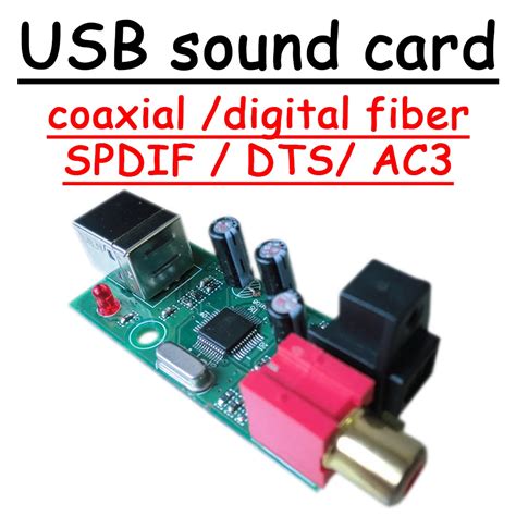 Usb звуковая карта с Usb на коаксиальный цифровой волоконный Spdif Dts Ac3 конверсионная плата