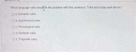 Which Language Rules Would Fix The Problem With This