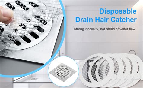Kearning 50pcs Disposable Shower Drain Hair Catcher Hair Trap For