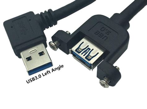 Panel Mount Usb 30 Extension Cable Haokiang 1 Ft30cm 90 Degree