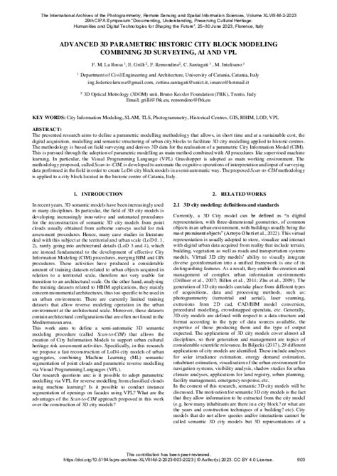 Pdf Advanced 3d Parametric Historic City Block Modeling Combining 3d Surveying Ai And Vpl