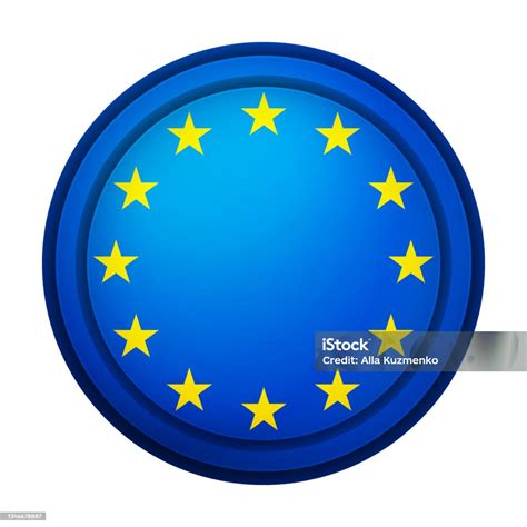 유럽 연합 국기유리 라이트 볼 둥근 구 템플릿 아이콘 Eu 국가 기호 흰색 배경에 강조 표시된 광택 사실적 공 3d 추상 벡터