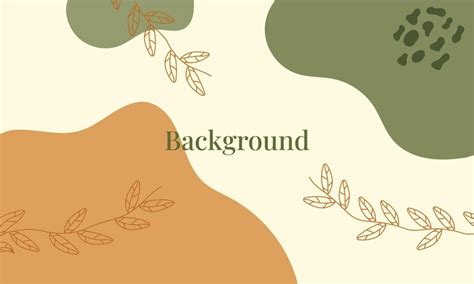 파스텔 색상의 유기농 모양과 손으로 그린 선이 있는 식물 추상 배경 프리미엄 벡터