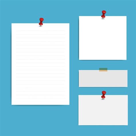 Premium Vector Blank Squared Notepad Pages And Pin