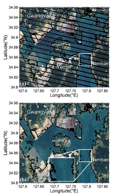 Landsat Rgb Composite Image A With Stripes And B Without Stripes