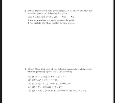 2 20pts Suppose You Were Given Formulas φχ And