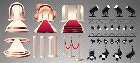 Premium Vector Fashion Runway Elements In Realistic Style