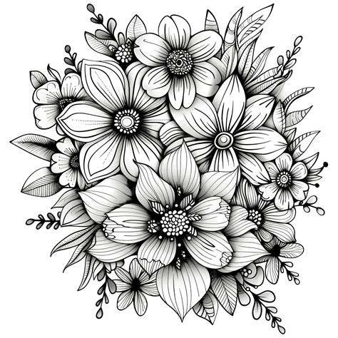 Flower Doodle Art Printables 28 Flower Coloring Pages Colorbliss