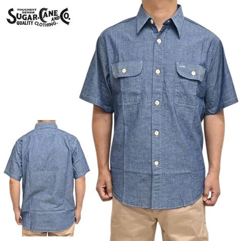 Sugar Cane シュガーケーン Sc37941 半袖シャツ ブルー シャンブレー ワークシャツ メンズ アメリカンバース Yahoo