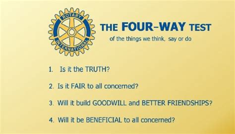Rotary Four Way Test