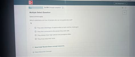 solved mcexit assignment x2 ﻿of 25 ﻿concepts completed