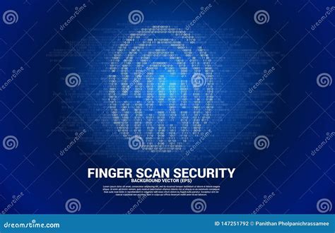 Vector Thumbprint Icon From One And Zero Binary Code Stock Illustration Illustration Of