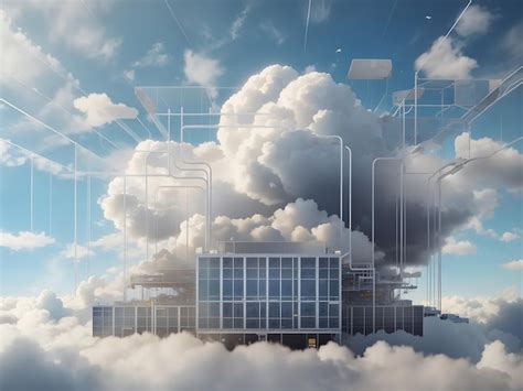 Premium Ai Image Cloud Computing Technology Green Technology