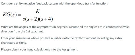 Solved What Are The Angles Of The Asymptotes In Degrees