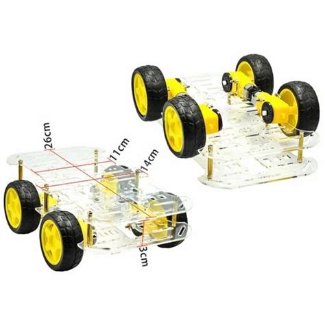 Wd Double Layer Smart Car Transparent Chassis For Robot Car Tracking Car With Battery Box