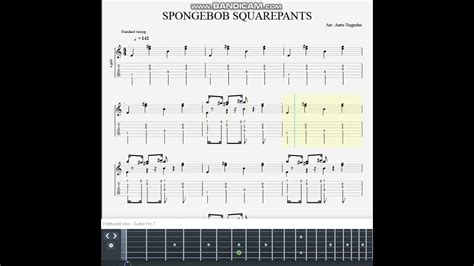Spongebob Squarepants Ending Theme Tutorial Solo Guitar Youtube
