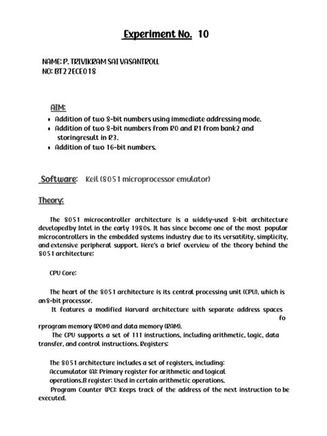 Experiment No. 10: Software | PDF | Microcontroller | Computer Science